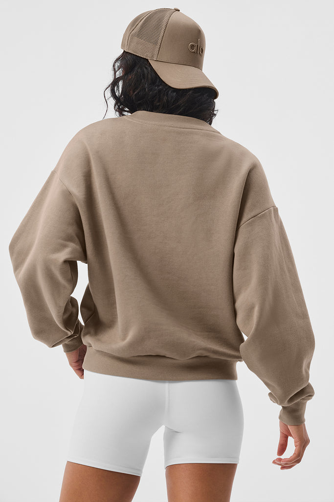 Accolade Crew Neck Pullover - Gravel | Alo Yoga