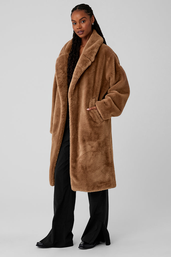 Oversized Faux Fur Trench - Toasted Almond | Alo Yoga