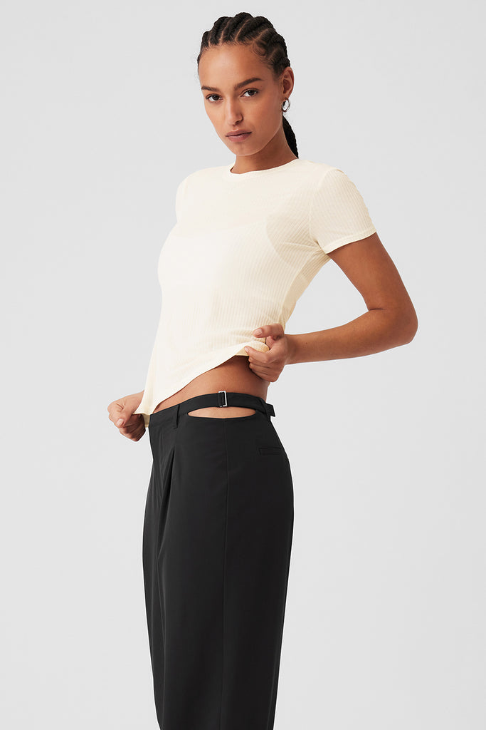 Ribbed Sea Coast Tee - Ivory | Alo Yoga
