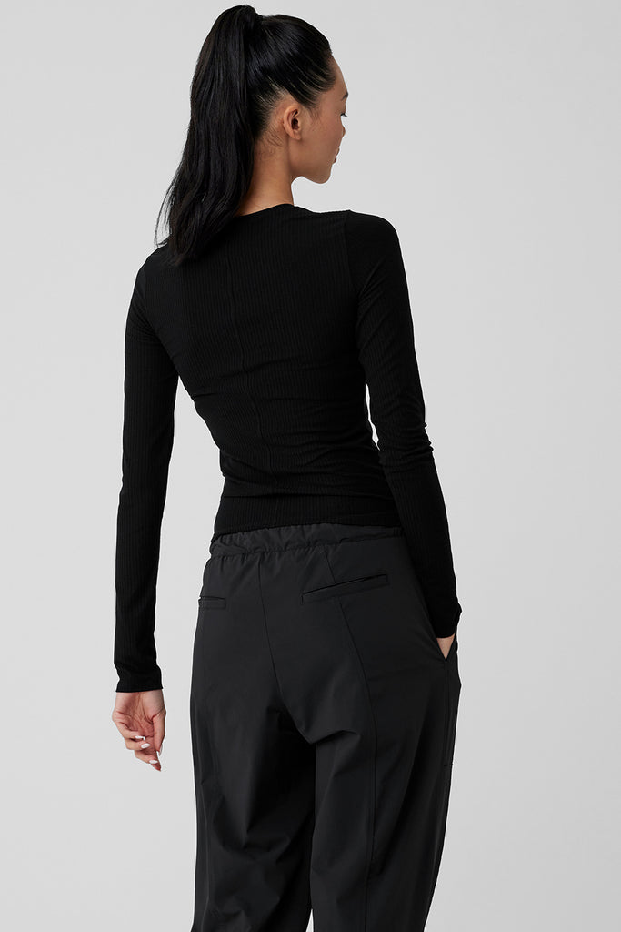 Ribbed Sea Coast Long Sleeve - Black | Alo Yoga