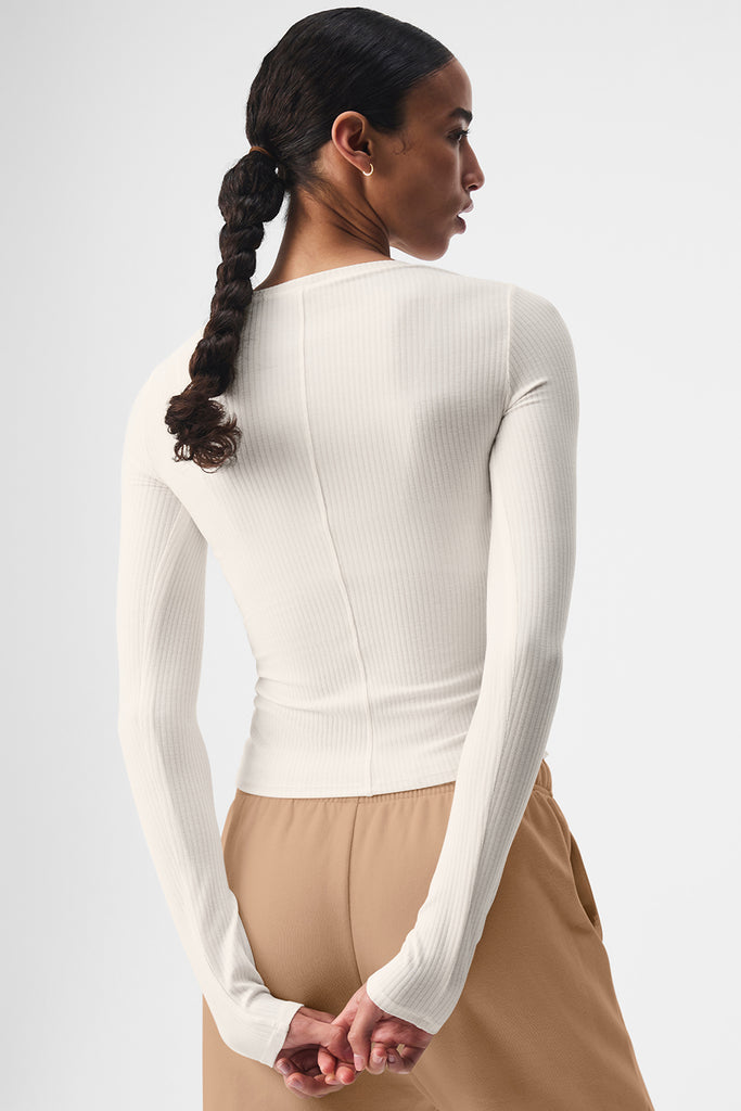 Ribbed Sea Coast Long Sleeve - Ivory | Alo Yoga