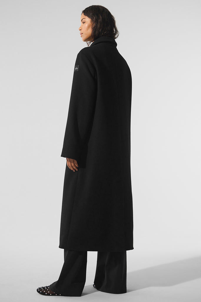 Wool Metro Long Coat - Black | Alo Yoga