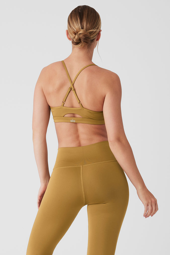 Airlift Intrigue Bra - Golden Olive Branch | Alo Yoga