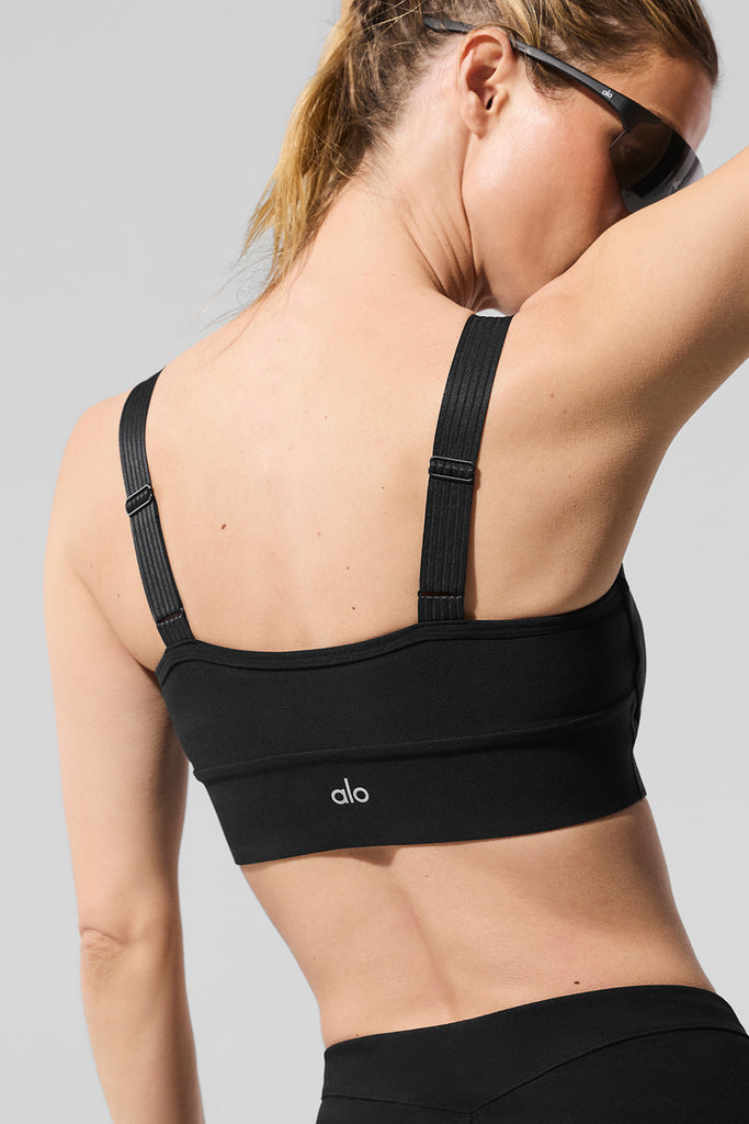 Alosoft Serve It Up Bra - Black | ALO