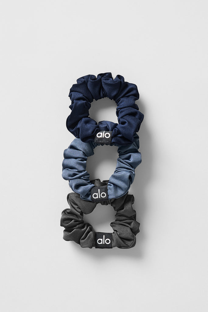 Fresh Mini Scrunchie (3-Pack) - Bluestone/Navy/Anthracite | ALO
