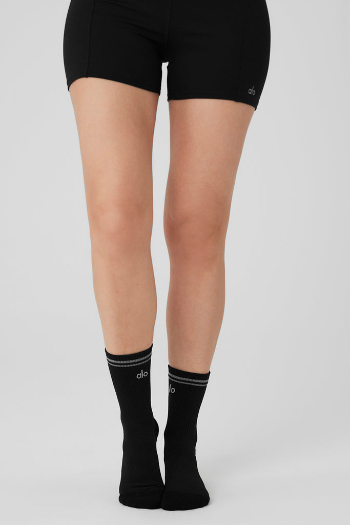 Women's Half-Crew Performance Sock - Black | ALO