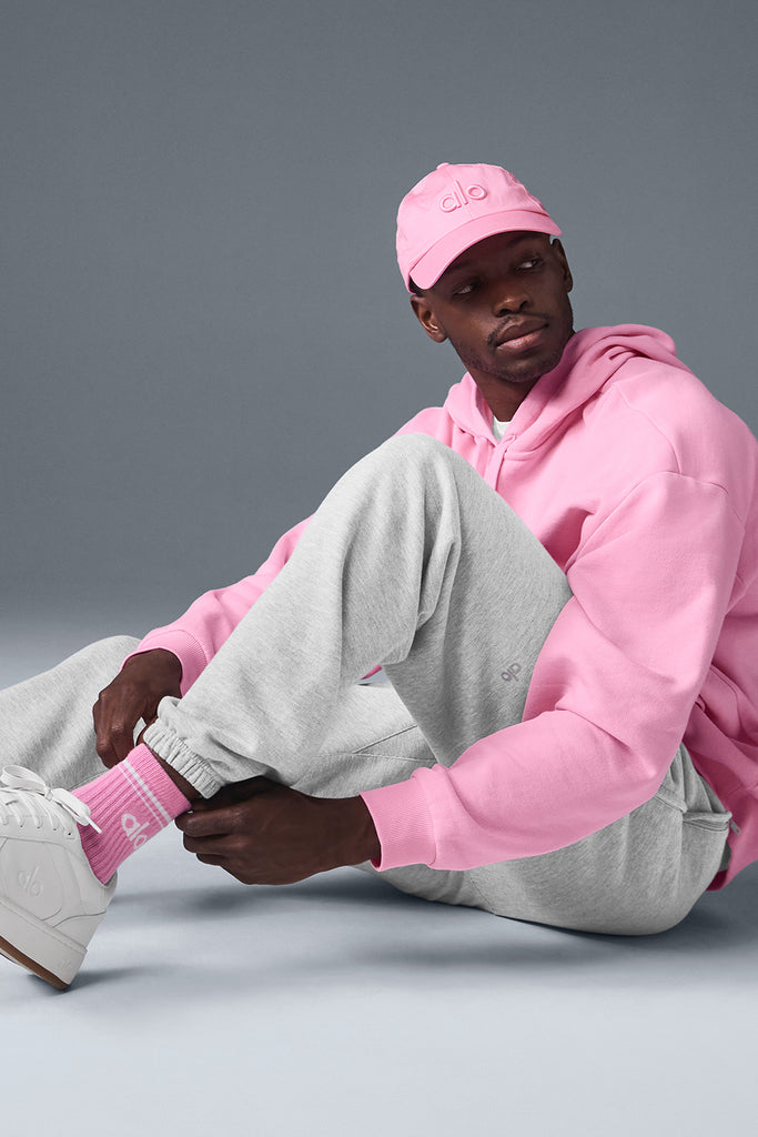 Unisex Half-Crew Throwback Sock - Sweet Pink/White | Alo Yoga