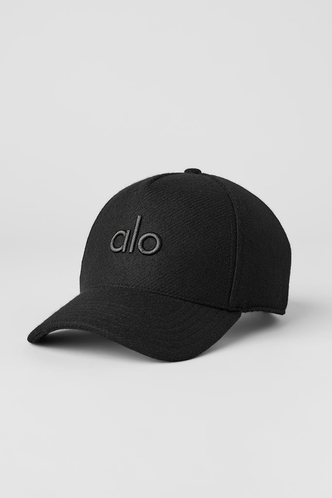 Wool Blend District Trucker Hat - Black | ALO