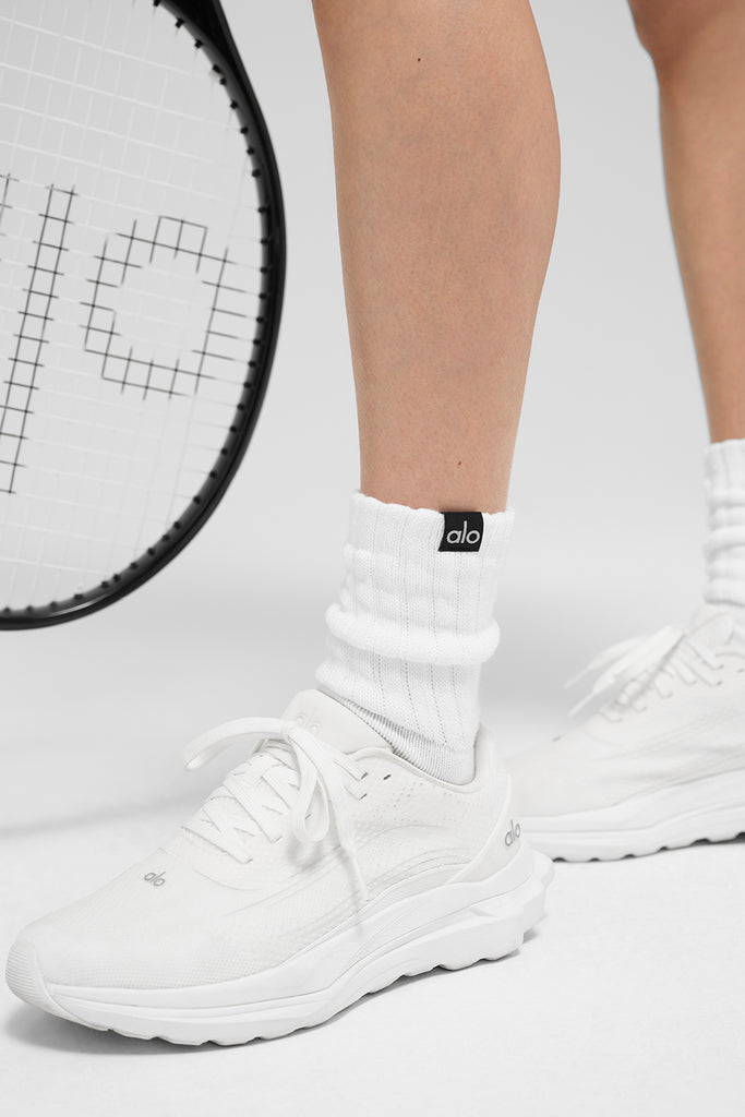 Unisex Half-Crew Scrunch Sock - White | ALO