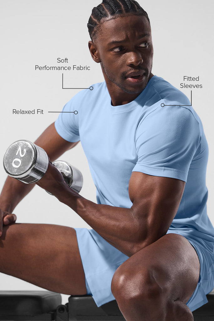 Conquer Reform Crewneck Short Sleeve - Seashell Blue | Alo Yoga