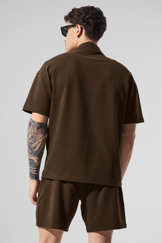 Double Take Short Sleeve Polo - Espresso | Alo Yoga