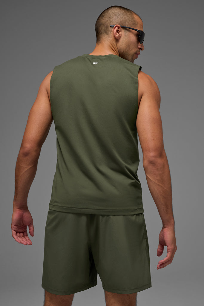 Conquer Muscle Tank - Green Olive | ALO