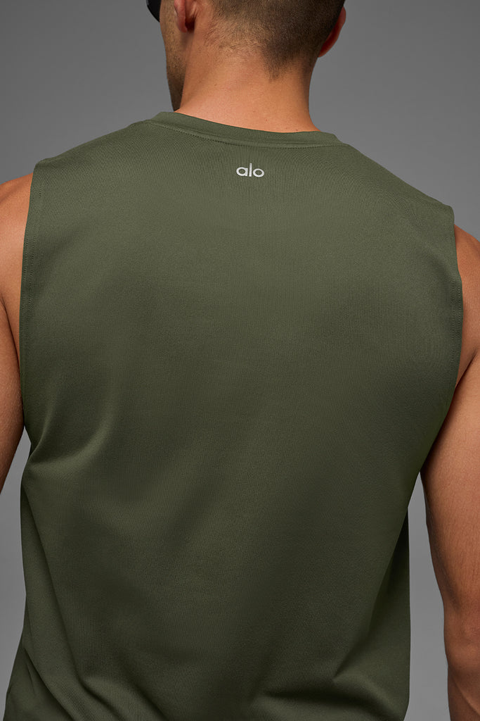 Conquer Muscle Tank - Green Olive | ALO