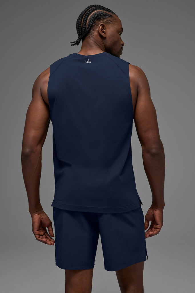ALO Vapor Muscle Tank - Navy | ALO