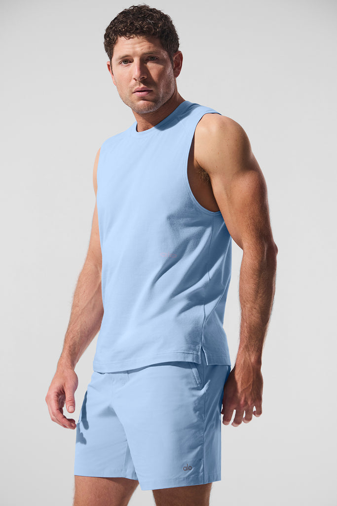 ALO Vapor Muscle Tank - Seashell Blue | ALO