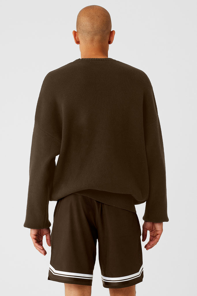 Scholar Crew Neck Sweater - Espresso | ALO