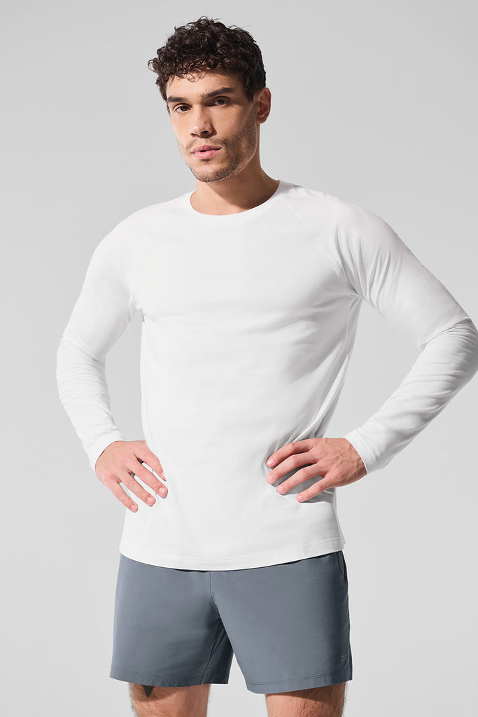 ALO Vapor Crewneck Long Sleeve - White | ALO