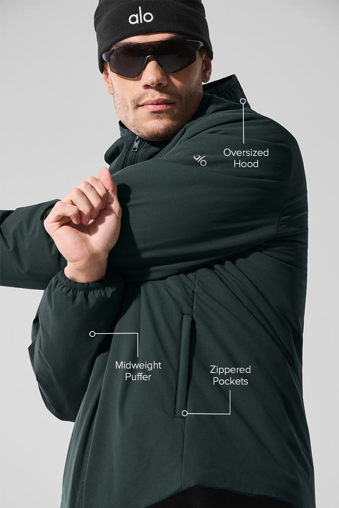 Elemental Full-Zip Jacket - Charcoal Green | ALO