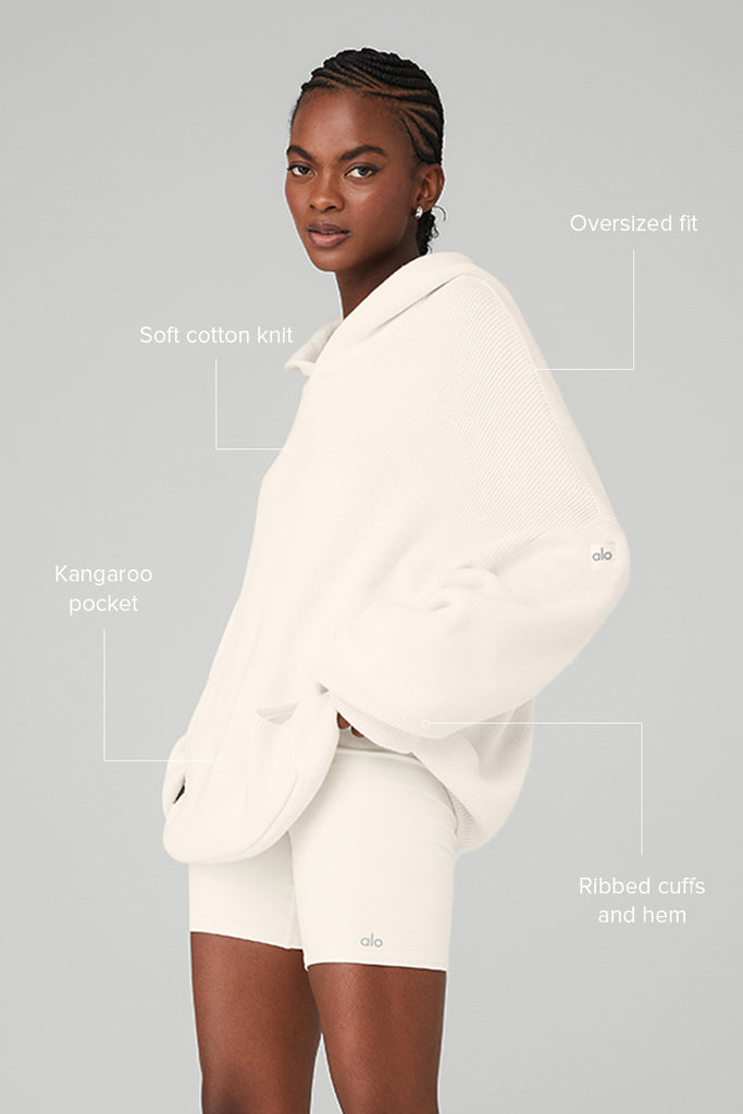 Scholar Hooded Sweater - Ivory | Alo Yoga