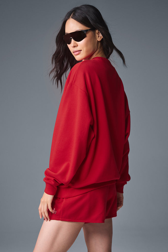 Accolade Crew Neck Pullover - Bold Red | ALO