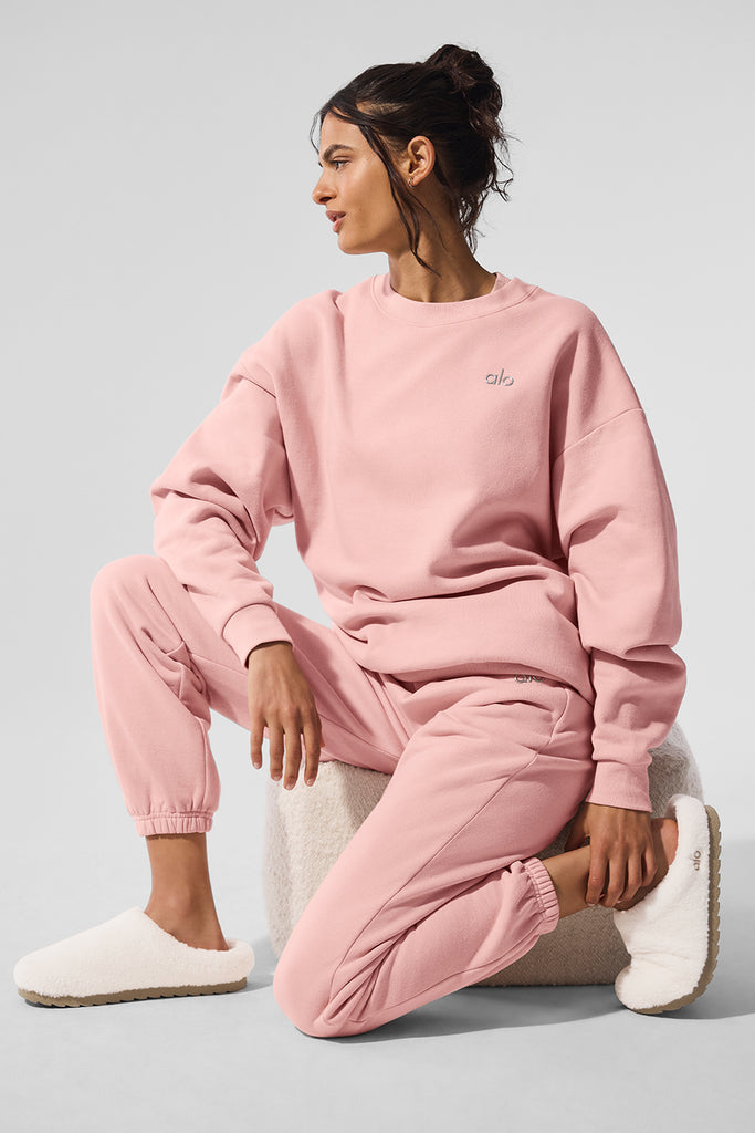 Accolade Crew Neck Pullover - Pink Quartz | Alo Yoga