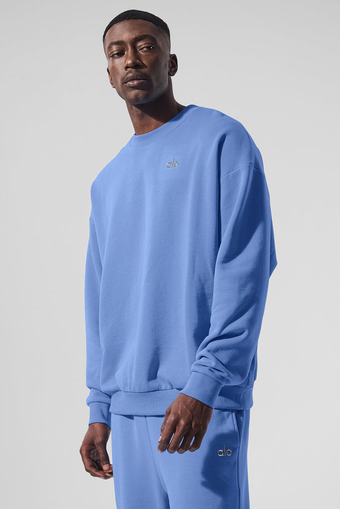 Accolade Crew Neck Pullover - Crystal Clear Blue | ALO