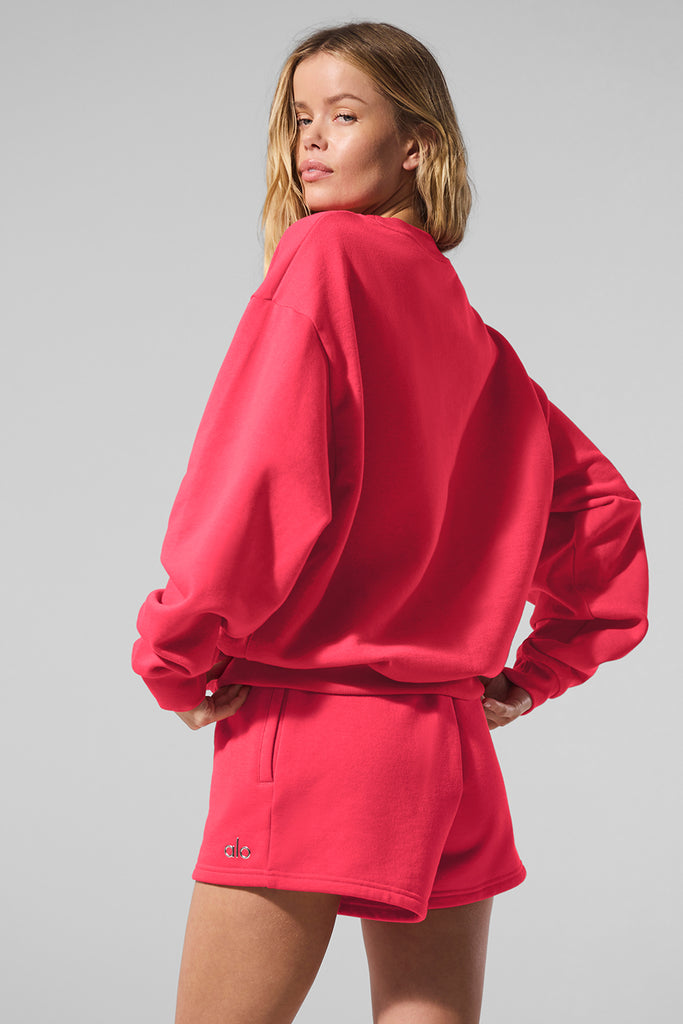 Accolade Crew Neck Pullover - Candy Red | Alo Yoga