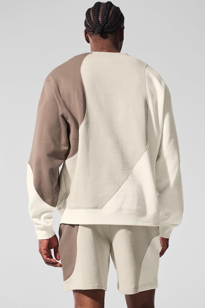 Make Waves Crew Neck Pullover - Ivory/Bone/Gravel | Alo Yoga