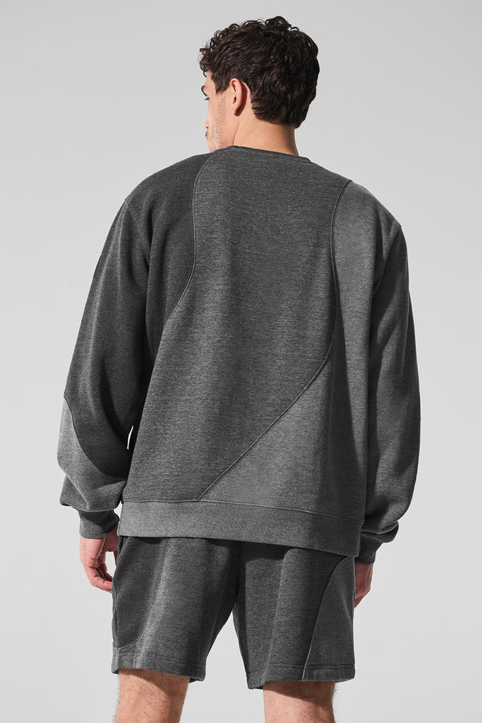 Make Waves Crew Neck Pullover - Dark Heather Grey Tonal | ALO