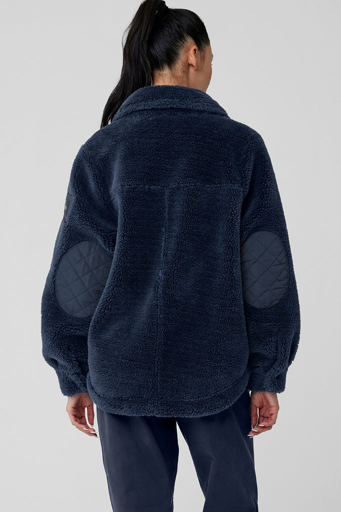 Sherpa Edge Shacket - Navy | ALO
