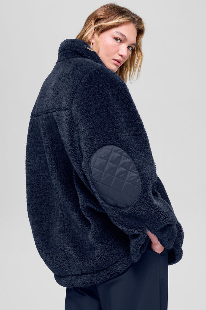 Sherpa Edge Shacket - Navy | ALO