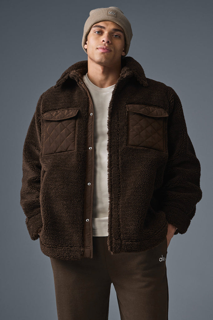 Sherpa Edge Shacket - Espresso | ALO