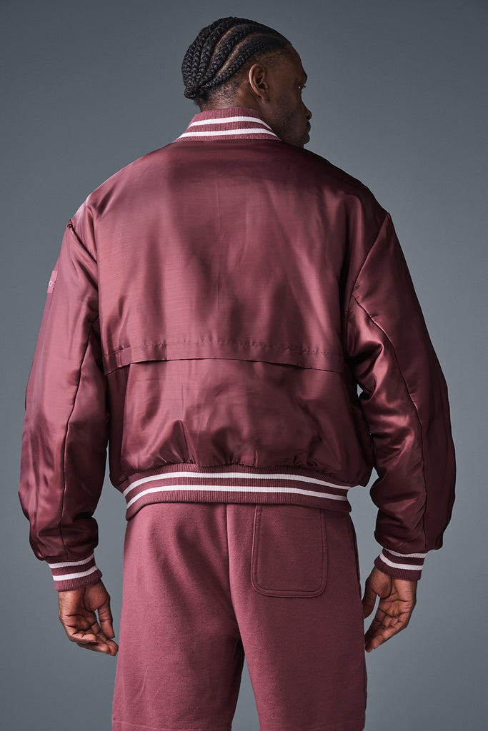 Afterglow Varsity Jacket - Burgundy Truffle | ALO
