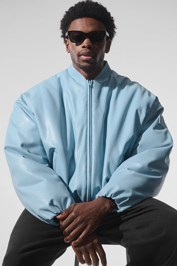 Faux Leather Premier Bomber - Celestial Blue | Alo Yoga