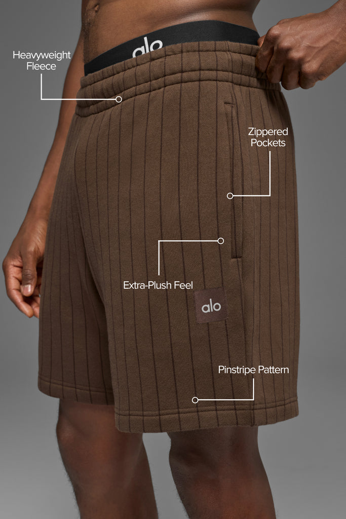 7" Pinstripe Short - Espresso Pinstripe | ALO