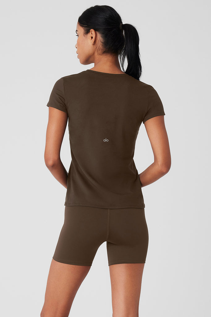 All Day Short Sleeve - Espresso | Alo Yoga
