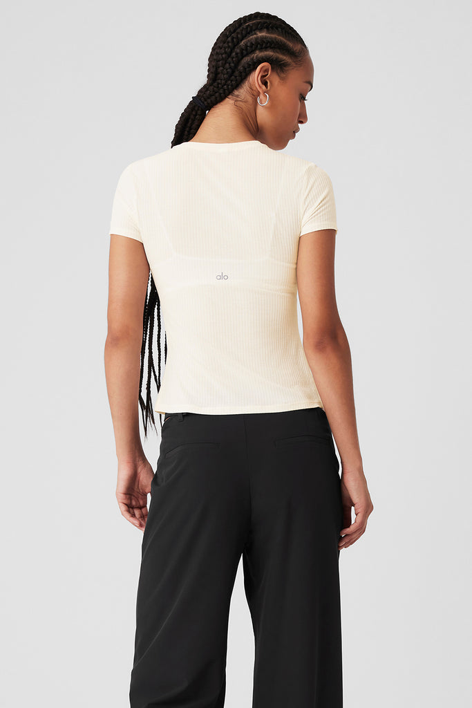 Ribbed Sea Coast Tee - Ivory | Alo Yoga