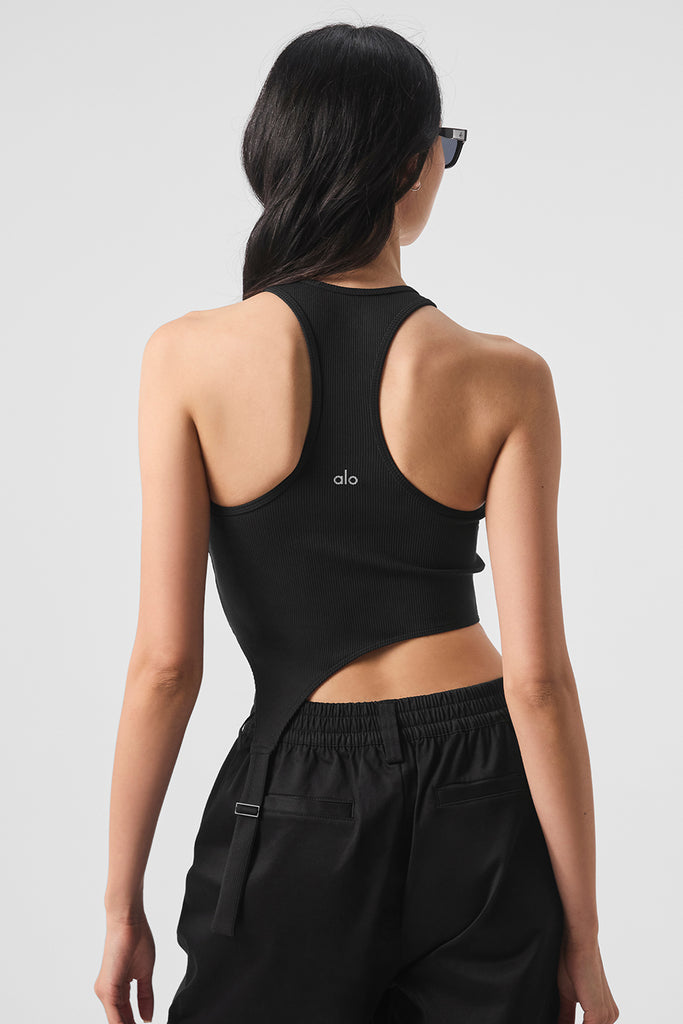 Alosoft Ribbed Revelation Tank - Black | Alo Yoga