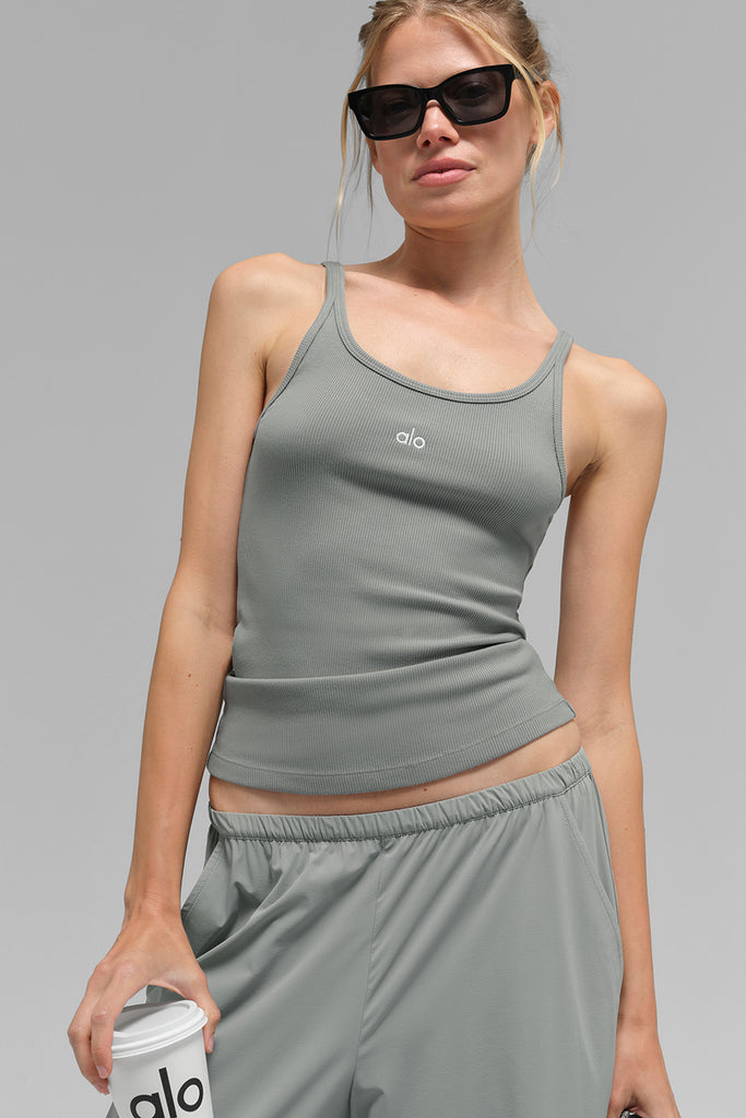 Ribbed Prosper Tank - Lunar Grey | ALO