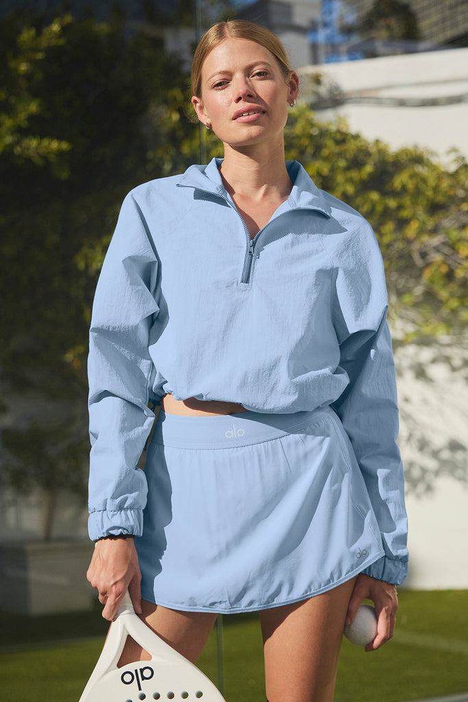 Cropped 1/4 Zip Alumni Pullover - Seashell Blue | Alo Yoga