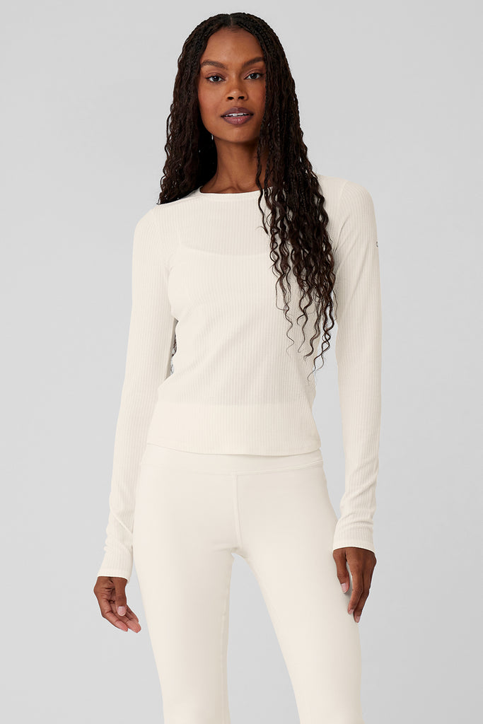 Ribbed Sea Coast Long Sleeve - Ivory | Alo Yoga