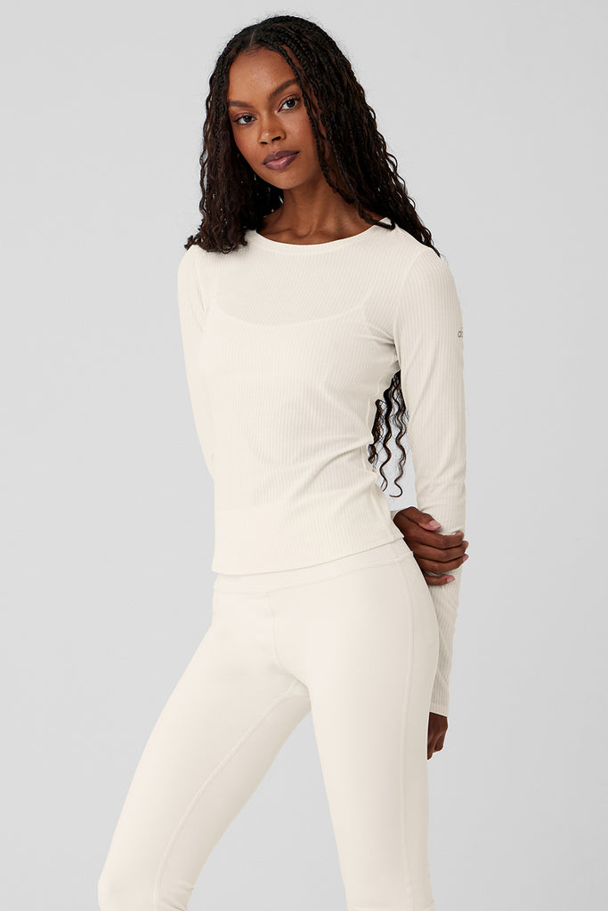 Ribbed Sea Coast Long Sleeve - Ivory | Alo Yoga