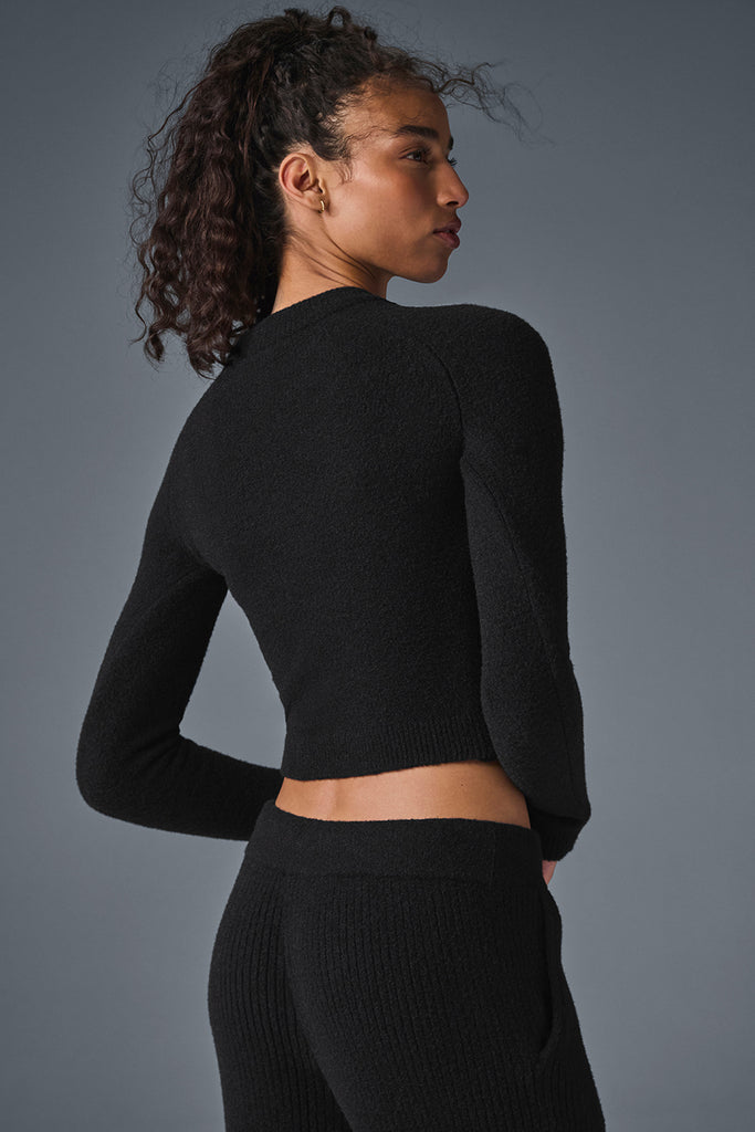 Snuggle Up Sweater Long Sleeve - Black | ALO