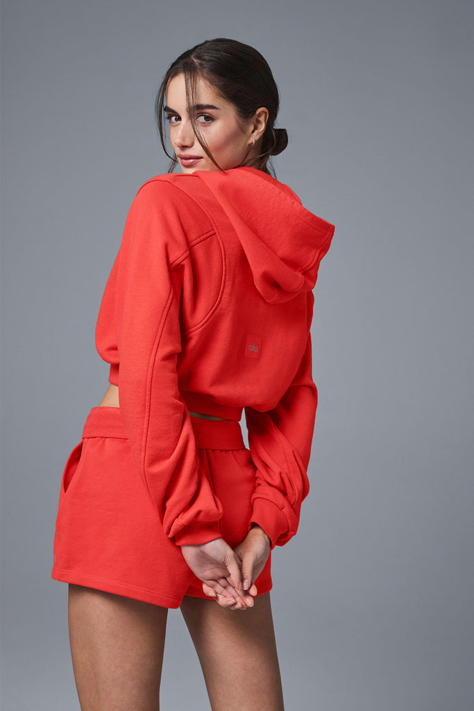Sweet Escape Zip Up Hoodie - Red Hot Summer | Alo Yoga