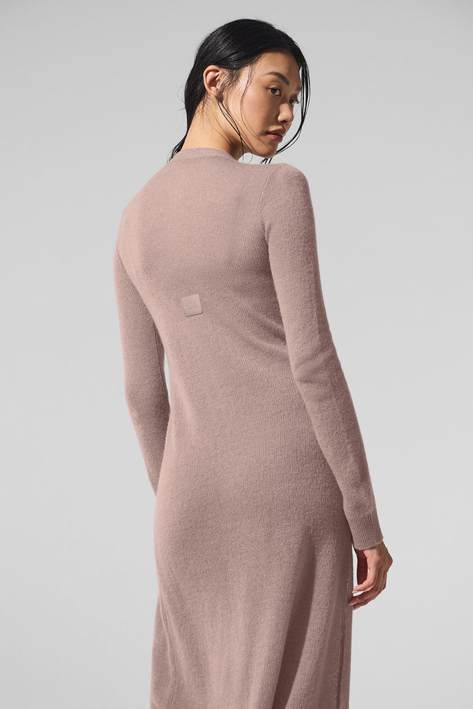 Sheer Cashmere Long Cardigan - Taupe | ALO