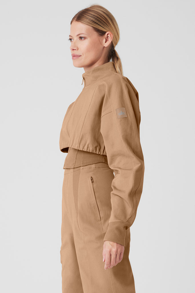 On Point Moto Jacket - Toasted Almond | Alo Yoga