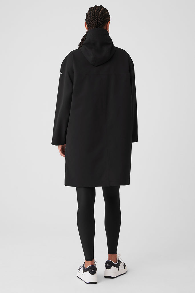 Rain Or Shine Long Coat - Black | Alo Yoga