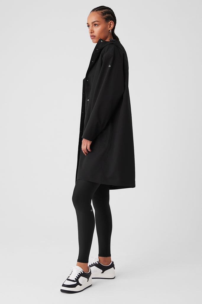 Rain Or Shine Long Coat - Black | Alo Yoga