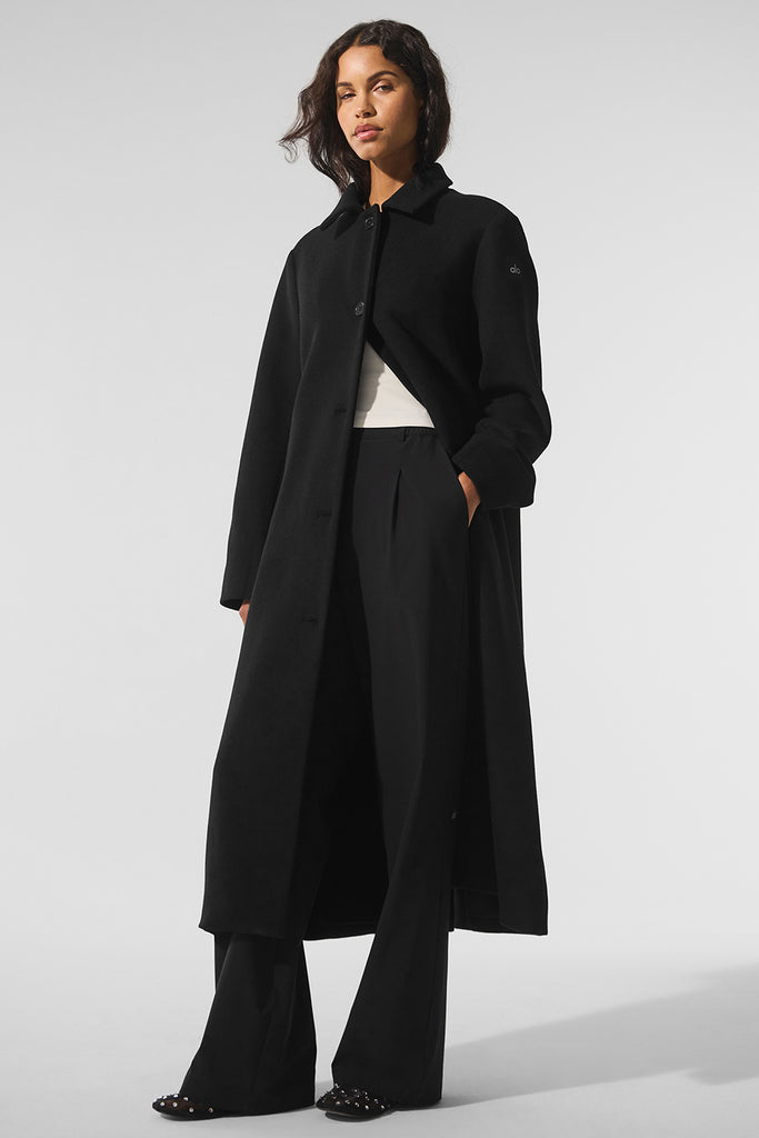Wool Metro Long Coat - Black | ALO
