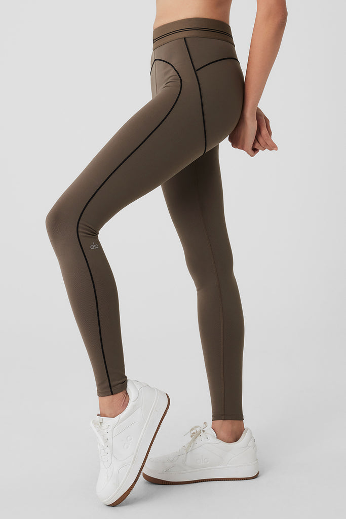 Airbrush High-Waist Heart Throb Legging - Olive Tree/Black | Alo Yoga